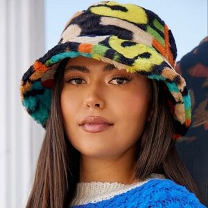Accessories | Nwtfaux Fur Multicolored Bucket Hat | Poshmark